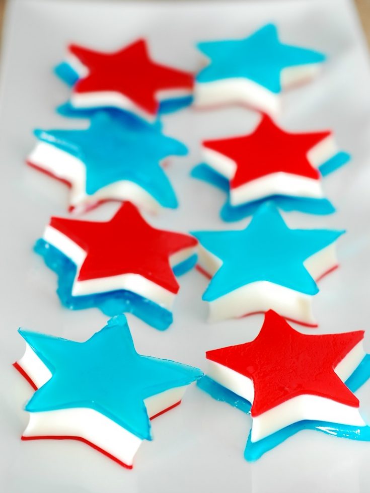 Red White and Blue Layered Jell-O Stars