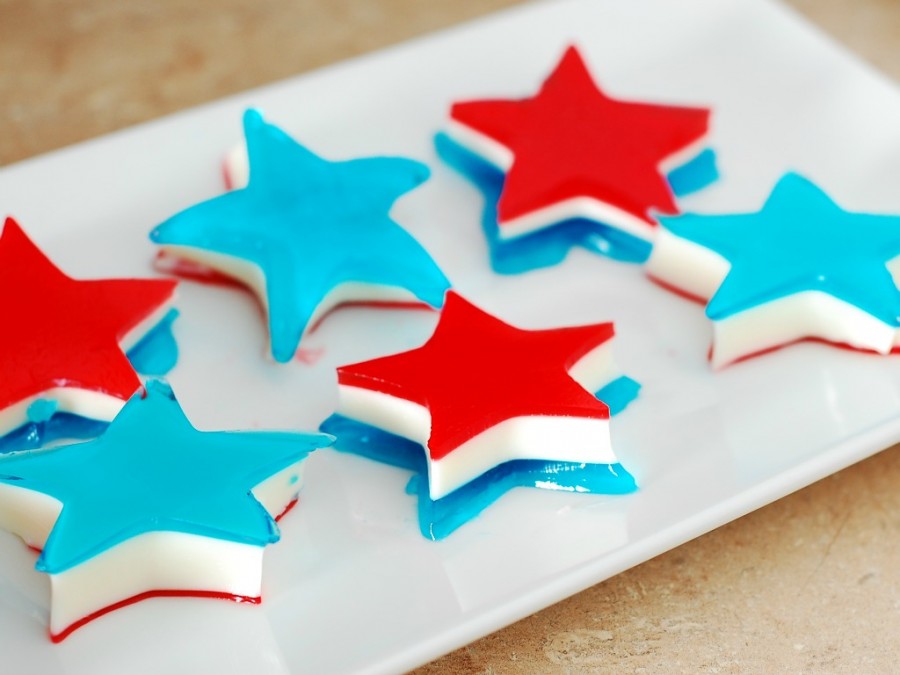 Red White and Blue Layered Jell-O Stars