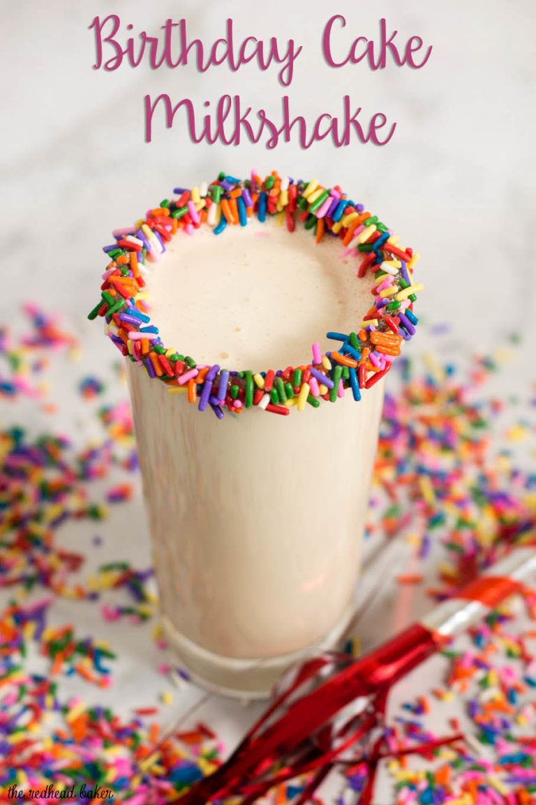 Birthday Cake Milkshake Recipe by The Redhead Baker