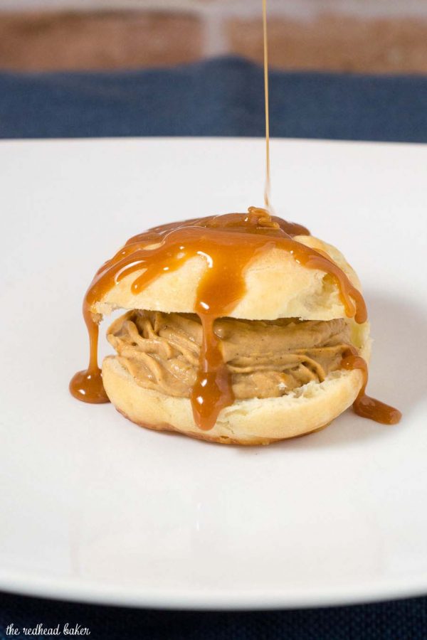 Pumpkin Cream Puffs with Caramel Glaze by The Redhead Baker