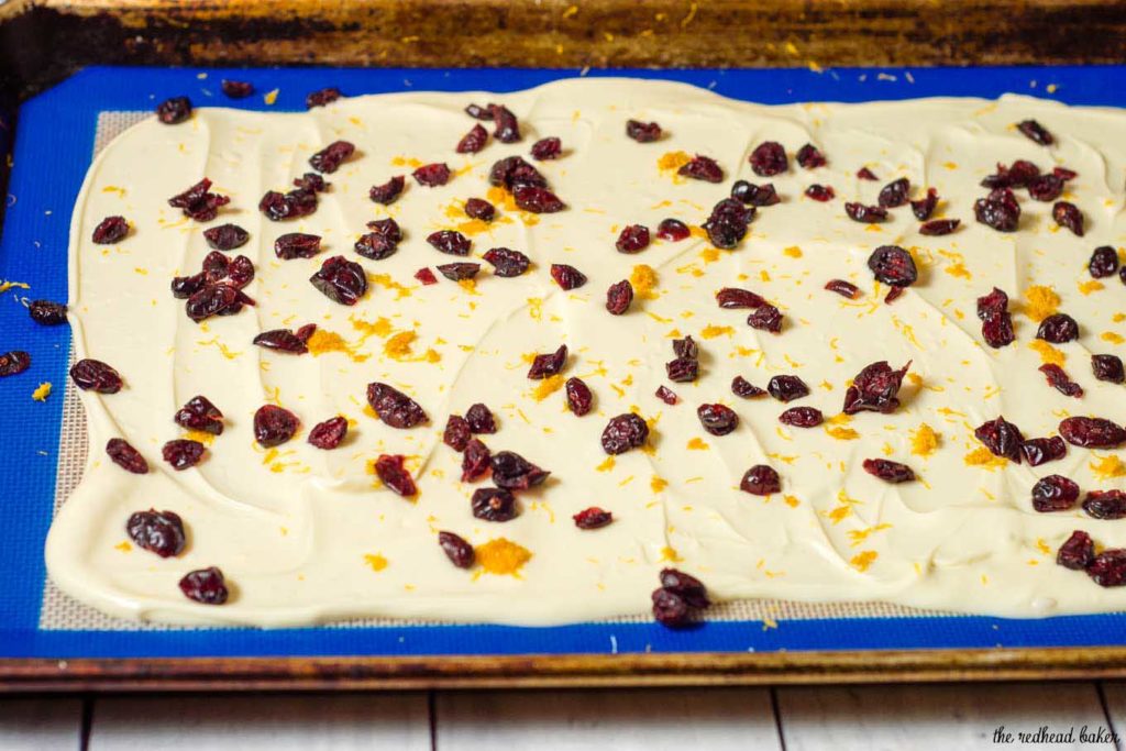 Cranberry-Orange Bark Recipe by The Redhead Baker #FoodGifts