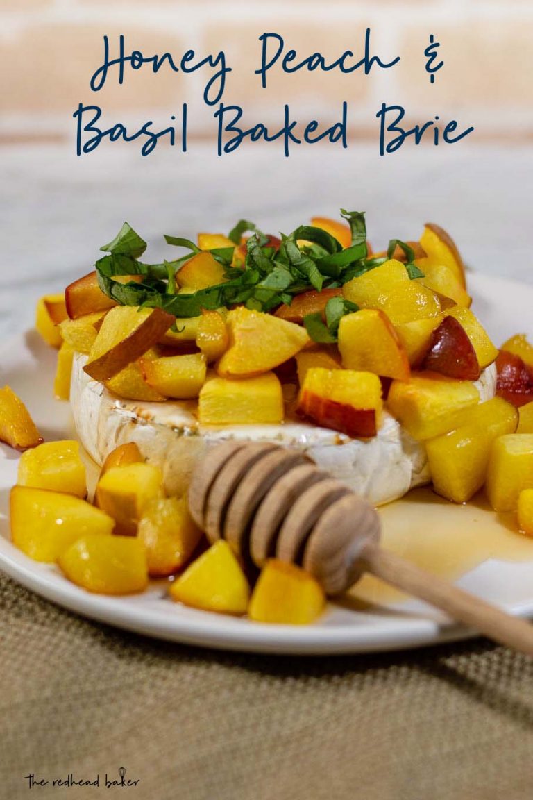 Honey, Basil and Peach Baked Brie by The Redhead Baker