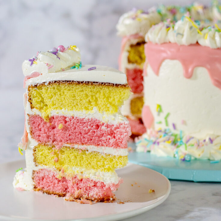 Lemon Raspberry Birthday Cake