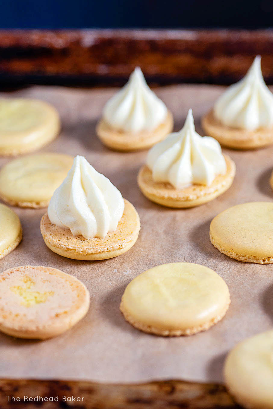 French Lemon Macarons | Recipe by The Redhead Baker