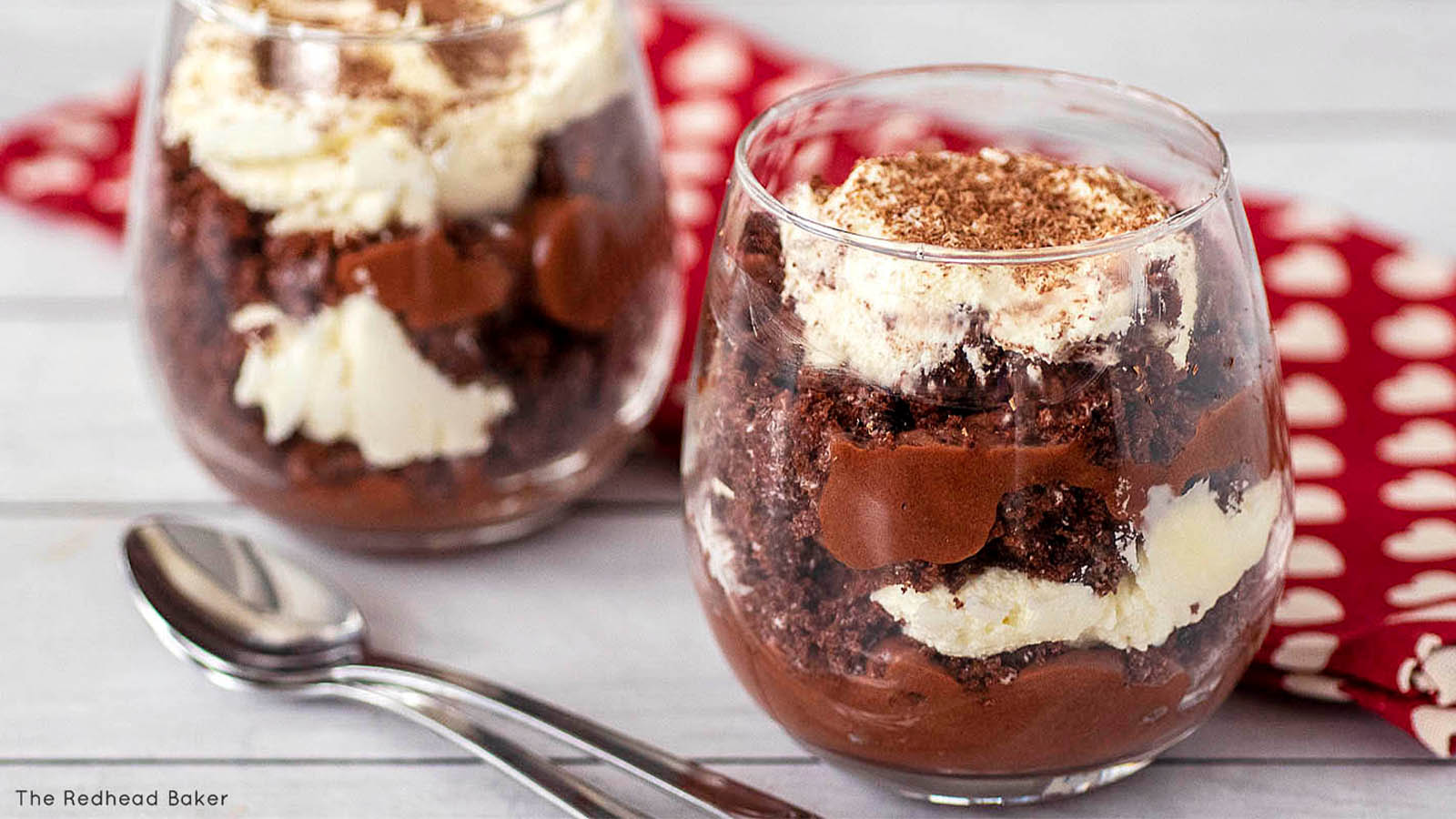 Easy No-Bake Triple Chocolate Trifles for Two by The Redhead Baker