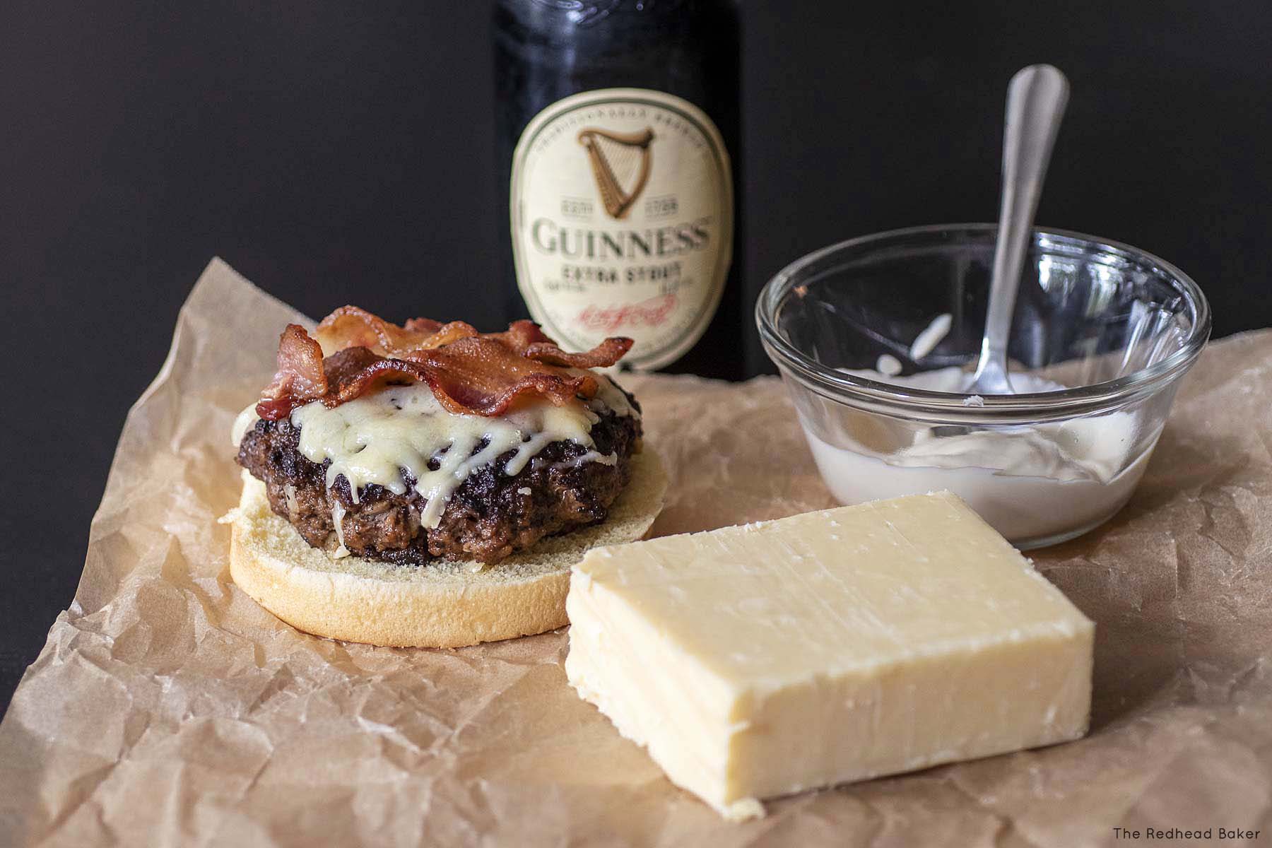 Irish Stout Burgers with Cheddar and Bacon — The Redhead Baker