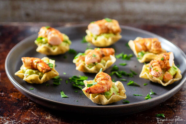 Recado Rojo Shrimp and Guacamole Bites — The Redhead Baker