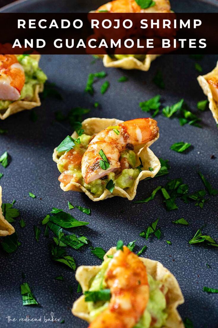Recado Rojo Shrimp and Guacamole Bites — The Redhead Baker